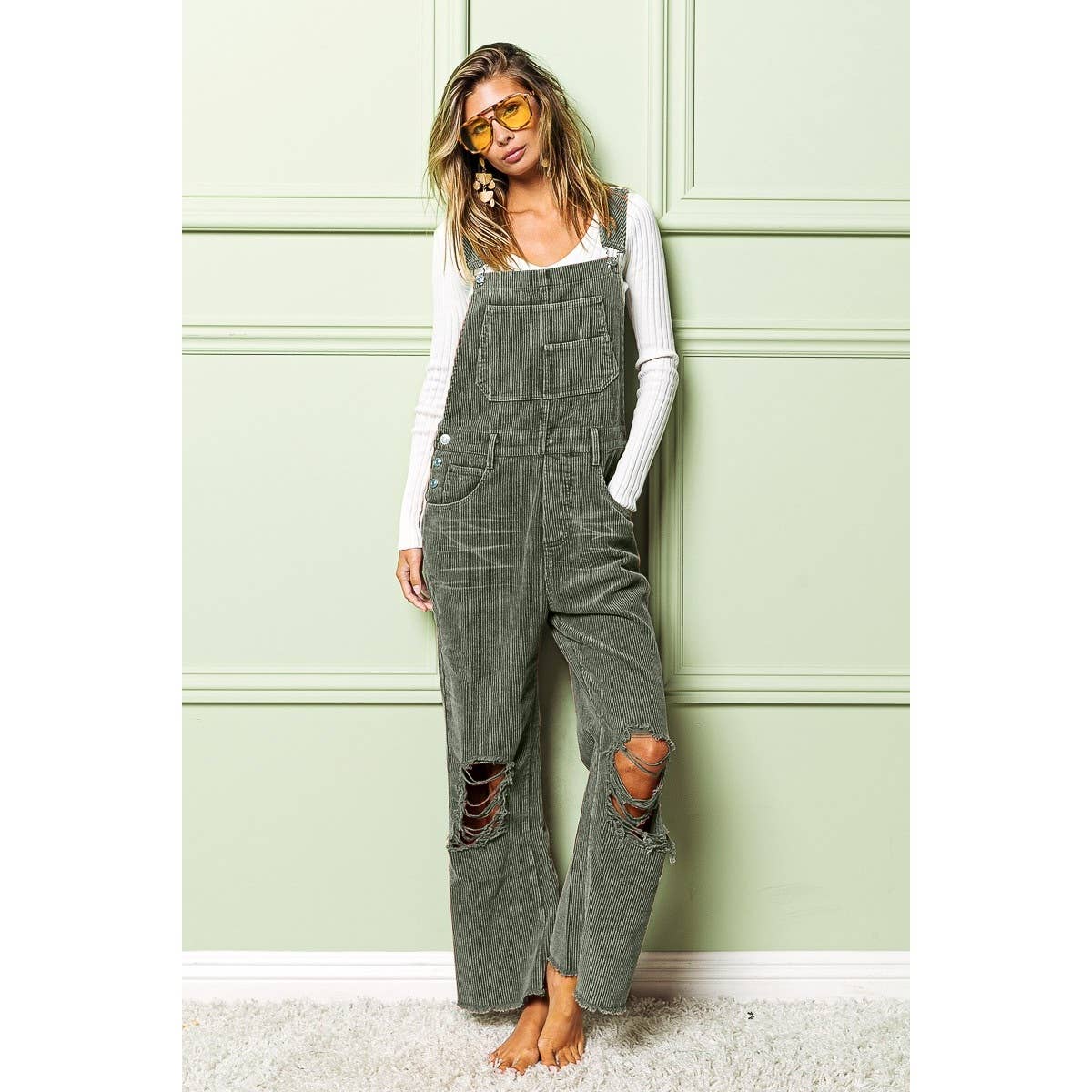 DISTRESSED VINTAGE WASH OVERALLS – Sweet Tea Refill