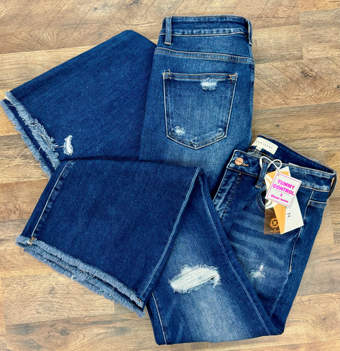 Risen Distressed High Rise Flare Jeans -Dark – Sweet Tea Refill